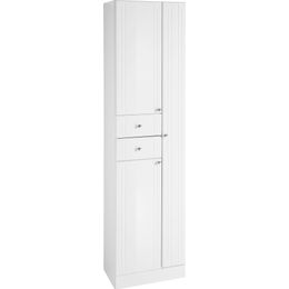 Hochschrank SAPHIR, B:50cm H:188,5cm T:33cm, weiß, Spanplatte, Badezimmer, Schränke, "Quickset 955 Badschrank, 50 cm breit, 3 Türen, 2 Schubladen",