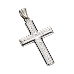Vivance Damen Kettenanh&auml;nger "925 Silber rhodiniert Kreuz", one-size, Silber 925 (Sterlingsilber), 1,4 g, wei&szlig;, Silber 925 (Sterlingsilber),