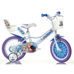 DINO Kinderfahrrad "Snow Queen Eiskönigin", 30cm, 16 Zoll (40,64cm), weiß, Fahrräder, mit Stützrädern, Korb und Puppensitz