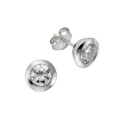 Vivance Damen Paar Ohrstecker "925 Sterling Silber Zirkonia rund", one-size, Silber 925 (Sterlingsilber), wei&szlig;, Silber 925 (Sterlingsilber), Ohrringe
