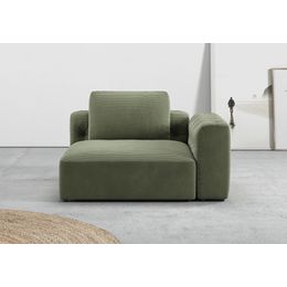 1,5-Sitzer RAUM.ID, B:134cm H:62cm T:109cm, grün, 88% Polyester, 12% Polyacryl, Sofas, "Cushid", Modul-Eckteil, auch einzeln stellbar, Breite 134 cm