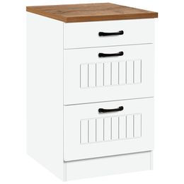 Unterschrank KOCHSTATION, B:50cm H:85cm T:60cm, weiß, Küche, Schränke, "KS-Athen"