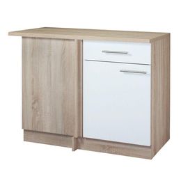 Wiho-K&uuml;chen Eckunterschrank WIHO K&Uuml;CHEN, B:110cm H:85cm T:60cm, wei&szlig;, K&uuml;che, Schr&auml;nke, "Montana", 110 cm breit