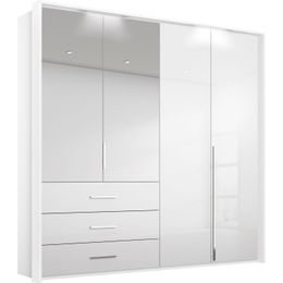 Dreht&uuml;renschrank Rauch, B:204cm H:225cm T:65cm, wei&szlig;, Holzwerkstoff, Schr&auml;nke, "Montclar", Passepartout optional mit Beleuchtung, inkl.
