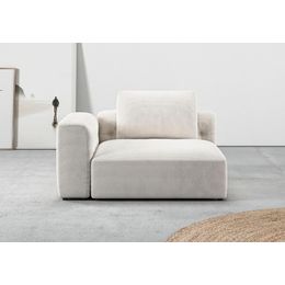 1,5-Sitzer RAUM.ID, B:134cm H:62cm T:109cm, weiß, 95% Polyester, 5% Nylon, Sofas, "Cushid", Modul-Eckteil, auch einzeln stellbar, Breite 134 cm