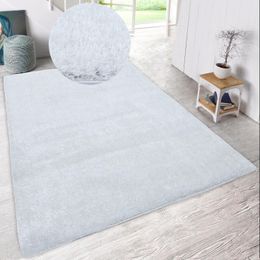 Hochflor-Teppich my home, B:60cm H:43mm L:90cm, wei&szlig;, Kunstfaser, Teppiche, "Malin", Shaggy in Uni-Farben, einfarbig, leicht gl&auml;nzend, besonders weich