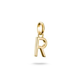 Thomas Sabo Damen Charm Buchstabe "Charm Alphabet/Buchstabe - Connect", R, gold, Silber 925 (recycelt), Charms