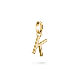 Thomas Sabo Damen Charm Buchstabe "Charm Alphabet/Buchstabe - Connect", K, gold, Silber 925 (recycelt), Charms