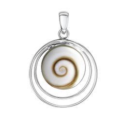 Vivance Damen Kettenanh&auml;nger "925/- Silber rhodiniert mit Muschel wei&szlig;", one-size, Silber 925 (Sterlingsilber), 1,6 g, wei&szlig;, Silber 925