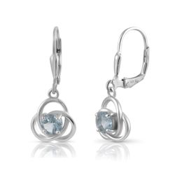 Vivance Damen Paar Ohrh&auml;nger "925/- Sterling Silber rhodiniert Blautopas", one-size, Silber 925 (Sterlingsilber), wei&szlig;, Silber 925 (Sterlingsilber),