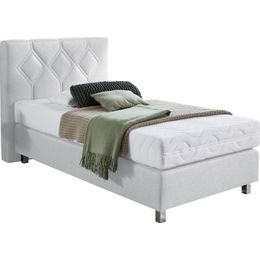 Boxspringbett, B:115cm L:210cm, wei&szlig;, Westfalia Schlafkomfort, Bezug Bett: Microvelours (100% Polyester) oder Feinstruktur (100% Polyester);Bezug