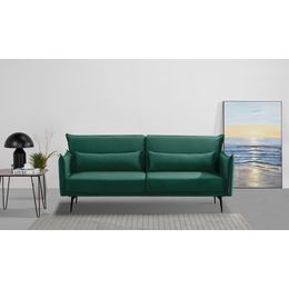 Schlafsofa Inosign, B:204cm H:89cm T:87cm, grün, 100% Polyester, Wohnzimmer, Sofas, "TULARE, 204 cm, klappbarer 3-Sitzer mit verstellbarer