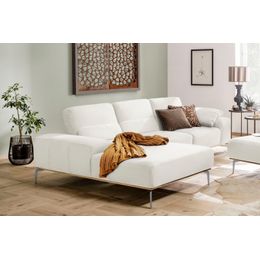 Ecksofa W.Schillig, B:299cm H:88cm T:178cm, weiß, Longlife Xtra-Leder Z73: Naturwalkleder der Luxusklasse aus den erlesensten Rohhäuten. Hautstärke