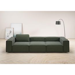 3,5-Sitzer Places of Style, B:336cm H:68cm T:118cm, grün, 95% Polyester, 5% Nylon, Sofas, "Watertown, modernes Big-Sofa XXL, 336 cm Breite, auch in