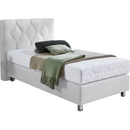Boxspringbett, B:105cm L:210cm, wei&szlig;, Westfalia Schlafkomfort, Bezug Bett: Microvelours (100% Polyester) oder Feinstruktur (100% Polyester);Bezug
