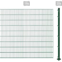 Arvotec Doppelstabmattenzaun "ESSENTIAL 183 zum Aufschrauben", H/L: 183cm x 38m, Pfosten: 20 Stk., grün, Zaunelemente, Zaunhöhe 183 cm, Zaunlänge 2 -