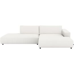 Ecksofa Musterring, B:330cm H:81cm T:190cm, weiß, 100% Polyester, Wohnzimmer, Sofas, "Lucia", verschiedene Farben, großer Longchair mit Armlehne,