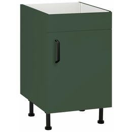 Wiho-K&uuml;chen Sp&uuml;lenschrank WIHO K&Uuml;CHEN, B:50cm H:86,5cm T:58cm, gr&uuml;n, K&uuml;che, Schr&auml;nke, "Simi", 50 cm breit, mit verstellbaren F&uuml;&szlig;en, ohne Arbeitsplatte