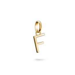 Thomas Sabo Damen Charm Buchstabe "Charm Alphabet/Buchstabe - Connect", F, gold, Silber 925 (recycelt), Charms