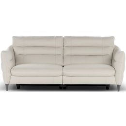 3-Sitzer Calia italia, B:220cm H:93cm T:98cm, wei&szlig;, Sofas, "Cabrini, Design trifft super Sitzkomfort", in Leder, 220 cm Breite, mit elektrischer