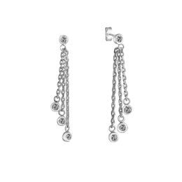 Vivance Damen Paar Ohrh&auml;nger "925-Sterling Silber rhodiniert", one-size, Silber 925 (Sterlingsilber), wei&szlig;, Silber 925 (Sterlingsilber), Ohrringe
