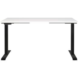 Schreibtisch Germania, B:140cm H:72cm T:80cm, schwarz-weiß, Büro, Tische, "Jet, elektrisch höhenverstellbar", moderne Farbvariationen, Breite