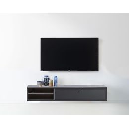 TV-Board, B:133cm H:23cm T:32,5cm, weiß, HAMMEL FURNITURE, MDF, Massivholz, Spanplatte, Stoff, Sideboards, "Mistral Fernsehschrank, Medienmöbel,
