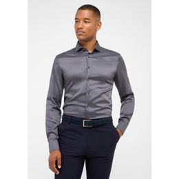 Eterna Herren Langarmhemd "SLIM FIT", grau, Gr. 40, Twill, 42% cotton, 4% Elasthan, 54% Lyocell, Hemden, EASY IRON (bügelleicht)
