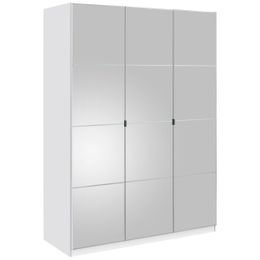 Kleiderschrank Priess, B:139cm H:193cm T:54cm, wei&szlig;, Holzwerkstoff, Schlafzimmer, Schr&auml;nke, "Malaga", mit Spiegelfront