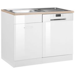Spülenschrank KOCHSTATION, B:110cm H:85cm T:60cm, weiß, Küche, Schränke, "KS-Haiti", mit Tür/Sockel für Geschirrspüler