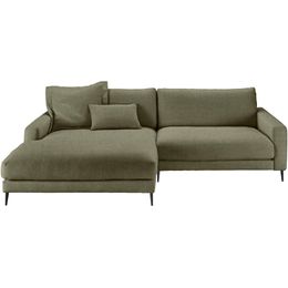 Ecksofa Inosign, B:272cm H:84cm T:190cm, grün, 100% Polyester, Wohnzimmer, Sofas, "Downtown, B/T/H: 272/190/84 cm L-Form", weicher Sitzkomfort auch