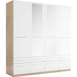 Kleiderschrank Priess, B:185cm H:193cm T:54cm, weiß, Holzwerkstoff, Schlafzimmer, Schränke, "Schrank Garderobe Wäscheschrank Barcelona in 5 Breiten",