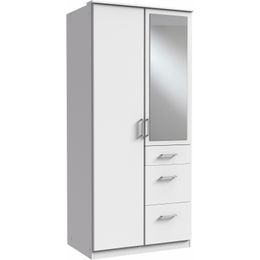 Kleiderschrank wimex, B:90cm H:199cm T:58cm, weiß, Schlafzimmer, Schränke, "Click", mit Spiegel