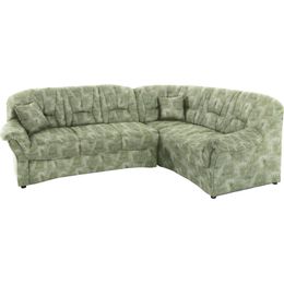 Ecksofa DOMO collection, B:256cm H:91cm T:200cm, grün, Luxus-Microfaser (100% Polyester), mit Muster;Struktur (100% Polyester), Wohnzimmer, Sofas,