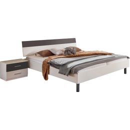 Bettanlage wimex, H:81cm T:210cm, wei&szlig;, Spanplatte, Schlafzimmerm&ouml;bel-Sets, "Budapest", Inklusive 2 Nachtschr&auml;nke, Liegefl&auml;che 180x200cm