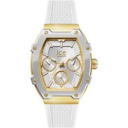 Ice Watch ICE-WATCH Damen Multifunktionsuhr "ICE boliday - Steel - Medium - MT", wei&szlig;, Armbanduhren, Quarzuhr, Armbanduhr, Damenuhr, analog, Silikonarmband,