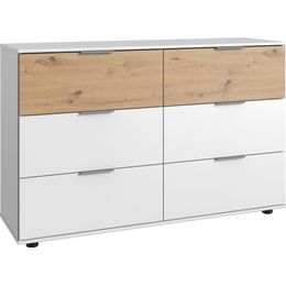 Schubkastenkommode wimex, B:130cm H:83cm T:41cm, weiß, Holzwerkstoff, Sideboards, "Gibraltar"