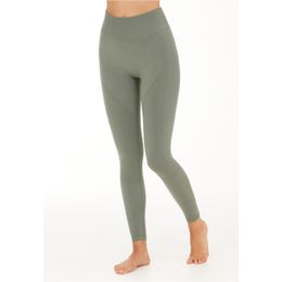 ENDURANCE ATHLECIA ATHLECIA Damen Funktionstights "NAGAR", grün, Gr. XXS, unifarben, 83% Nylon, 16% Elasthan, 1% Polyester, Hosen, mit angesagtem High-Waist-Bund