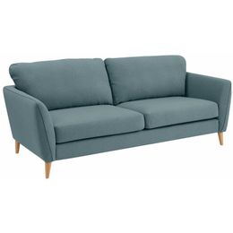 3-Sitzer Home Affaire, B:206cm H:88cm T:90cm, grün, Webstoff (100% Polyester);Struktur fein (58% Polyester, 22% Polypropylen);Filzoptik (100%