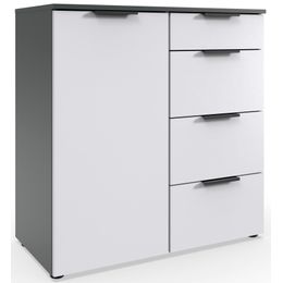 Kombikommode wimex, B:81cm H:84cm T:41cm, wei&szlig;, Spanplatte, Schlafzimmer, Sideboards, "Level by fresh to go", 1-t&uuml;rig mit 4 Schubladen, soft-close