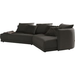 Ecksofa DESIGNWERK, B:333cm T:179cm, grün, 100% Polyester, Wohnzimmer, Sofas, "New York L-Form, anmutendes Designsofa", mit moderner R&ung im Rücken