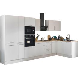 Winkelk&uuml;che, B:360cm H:211cm T:60cm, wei&szlig;, BASIC BY BALCULINA, Komplettk&uuml;chen-Sets, "Turin", Stellbreite 360x175 cm, wahlweise mit E-Ger&auml;ten