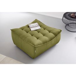 Hocker Calia italia, B:81cm H:42cm T:87cm, gr&uuml;n, Luxus-Microfaser Selfie (100% Polyester), Garten, Hocker, "Banjo, Designhocker in toller Optik und