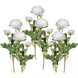 Kunstblume Creativ green, H:40cm, wei&szlig;, Kunststoff, Polyester, Kunstpflanzen, 6er Set