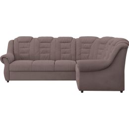 Ecksofa Home Affaire, B:266cm H:102cm T:216cm, braun, 100% Polyester, Wohnzimmer, Sofas, "Boston L-Form", mit hoher Rückenlehne, wahlweise mit