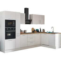 Winkelk&uuml;che, B:310cm H:211cm T:60cm, wei&szlig;, BASIC BY BALCULINA, Komplettk&uuml;chen-Sets, "Turin", Stellbreite 310x175 cm, wahlweise mit E-Ger&auml;ten