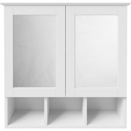 Spiegelschrank Welltime, B:65cm H:62cm T:20cm, wei&szlig;, FSC-zertifizierter Holzwerkstoff, Glas, MDF, Badezimmer, Schr&auml;nke, "SYLT", Badm&ouml;bel, Breite 65cm