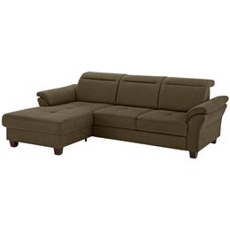 Ecksofa Home Affaire, B:255cm H:104cm T:185cm, grün, Struktur (100% Polyester);Luxus-Microfaser Lederoptik (100% Polyester);Luxus-Microfaser ALTARA