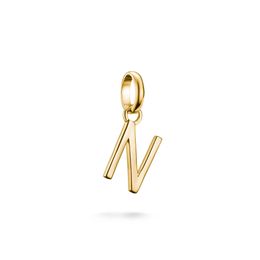 Thomas Sabo Damen Charm Buchstabe "Charm Alphabet/Buchstabe - Connect", N, gold, Silber 925 (recycelt), Charms