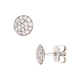 Jobo Damen Paar Ohrstecker, 7,1mm, SI = kleine Einschl&uuml;sse, Diamanten Wei&szlig;gold 585, wei&szlig;, Diamanten, Wei&szlig;gold 585, Ohrringe, rund 585 Wei&szlig;gold mit 36